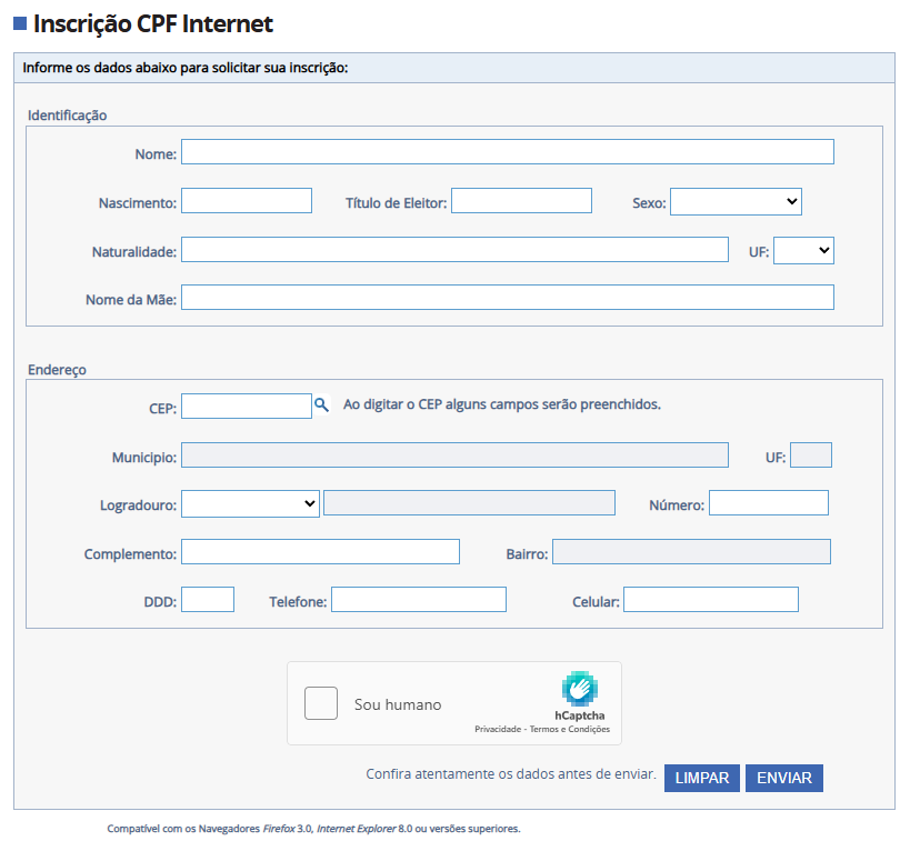 How to apply for CPF online (1st and 2nd copy)?